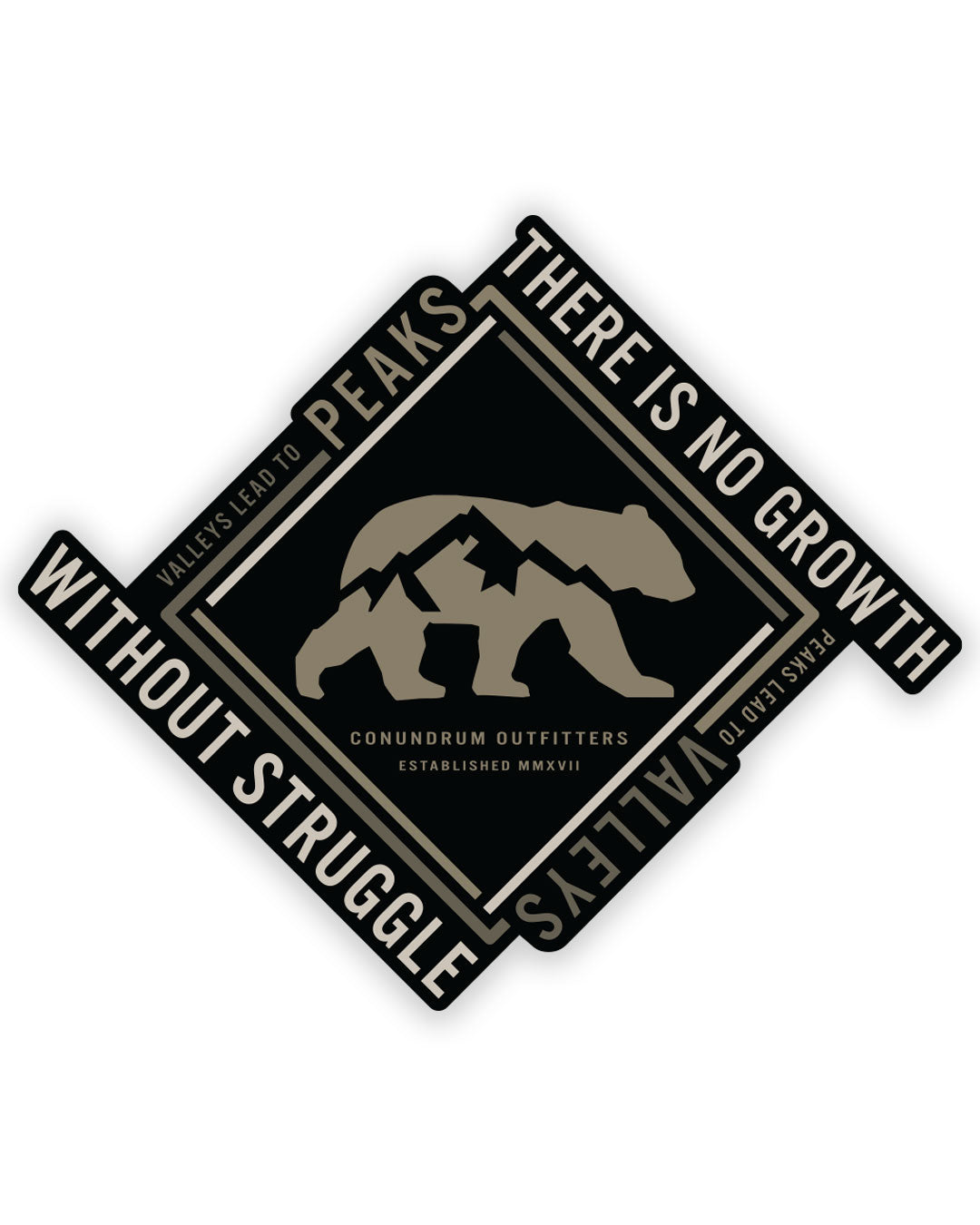 Peak Sticker - Black - Conundrum Outfitters